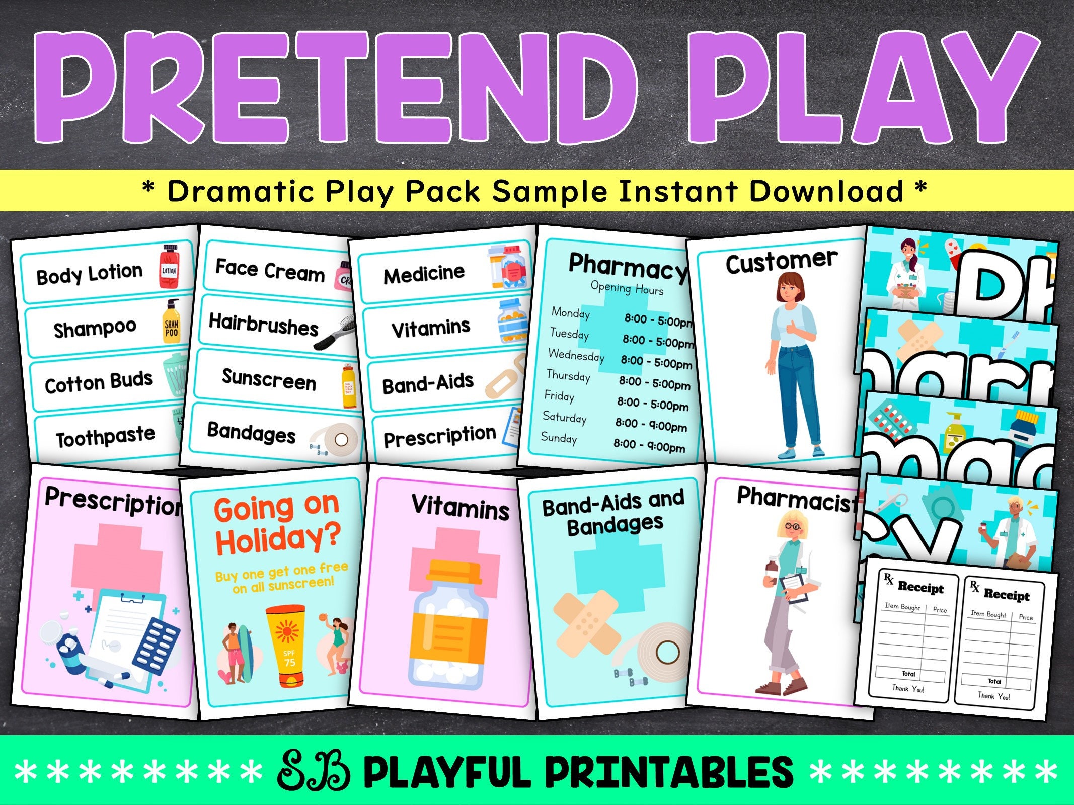Pharmacy Pretend Play, Pharmacy Play Printables, Home School Activity ...
