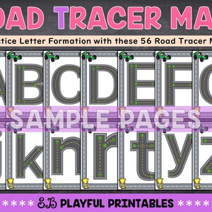 Alphabet Road Tracers Letter Formation, Alphabet Activity Mats Letter ...