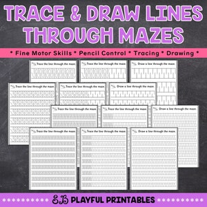 Tracing Practice Worksheets, Fine Motor Skills Practice, Pre-writing ...