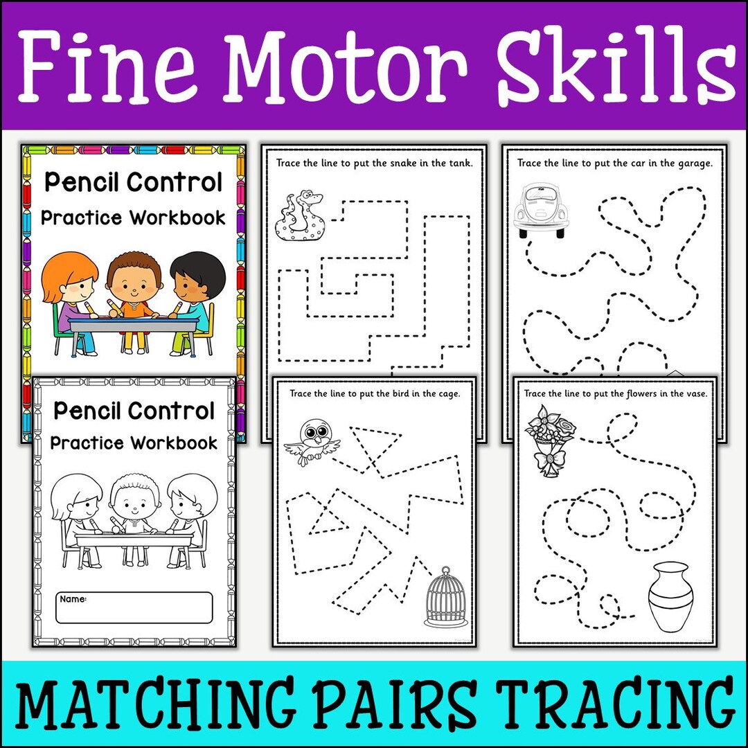 Tracing Practice Worksheets, Fine Motor Skills Practice, Pre-writing ...