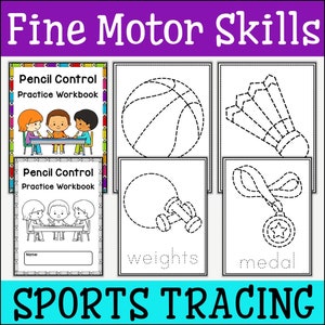Sports Tracing Practice Worksheets, Fine Motor Skills Practice, Pre ...