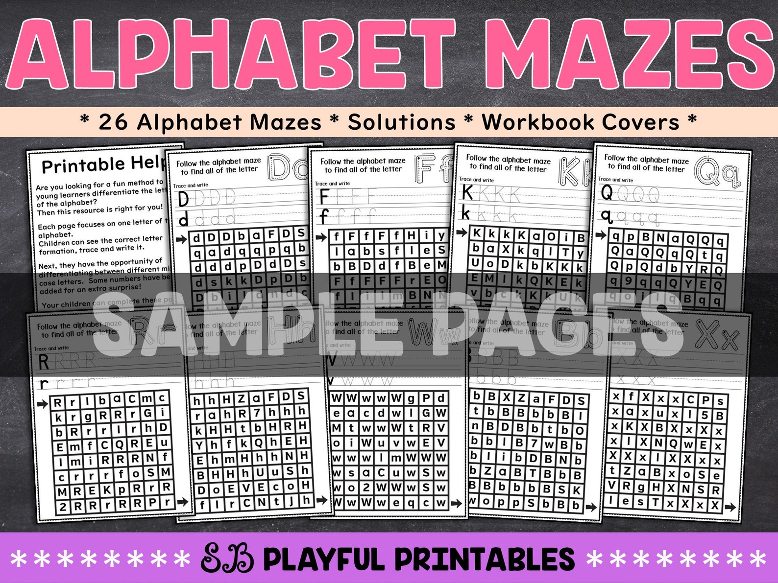 Alphabet Mazes for Kids, Letter Identification Activities, Upper Case ...
