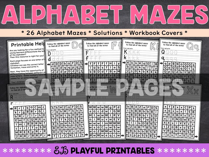 Alphabet Mazes for Kids, Letter Identification Activities, Upper Case ...
