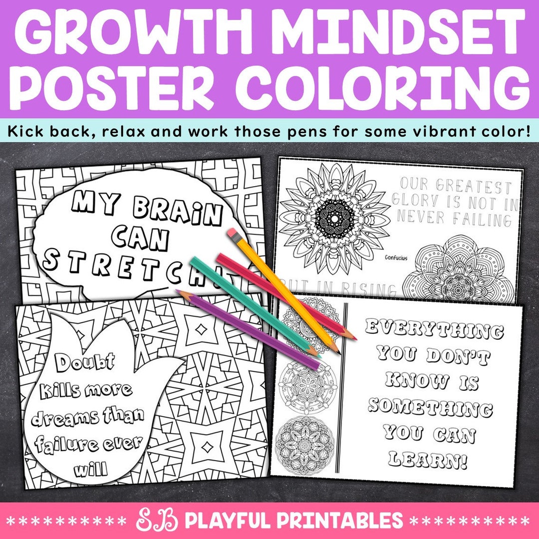Growth Mindset Coloring Pages, Growth Mindset Quotations, Motivational ...