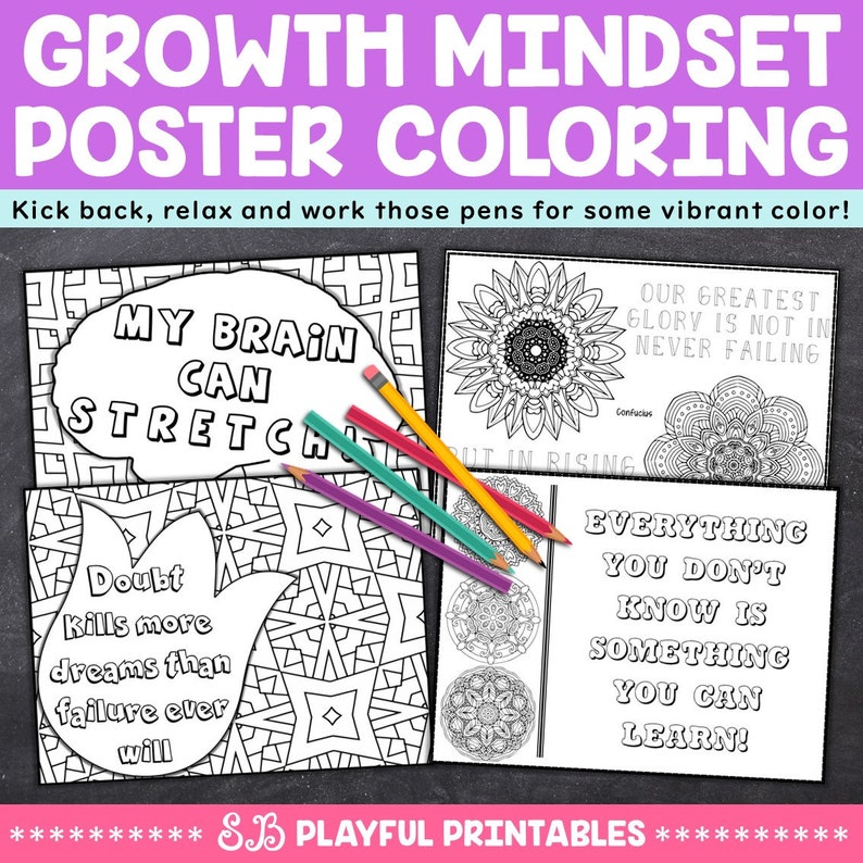 Growth Mindset Coloring Pages, Growth Mindset Quotations, Motivational ...