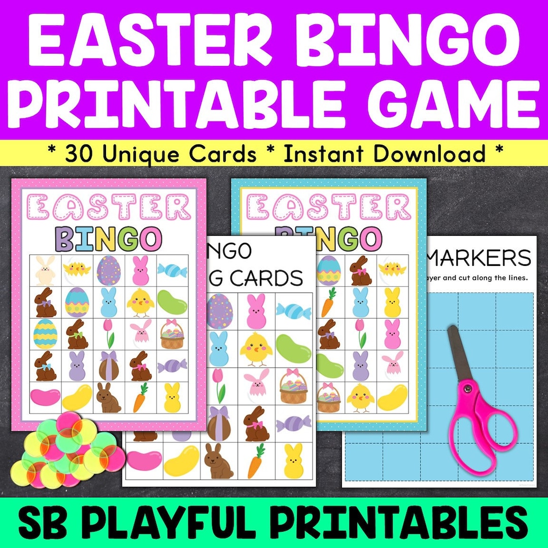 Easter Bingo Game for Kids and Adults, Easter Printable Game, Easter ...