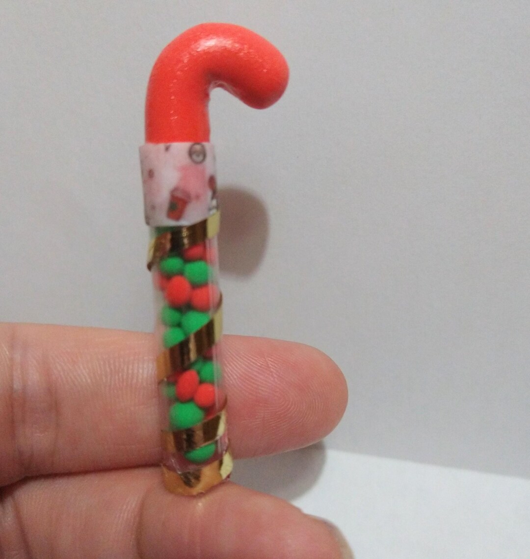 Handmade Miniature Candy Filled Candy Cane NOT EDIBLE! Made for Props ...