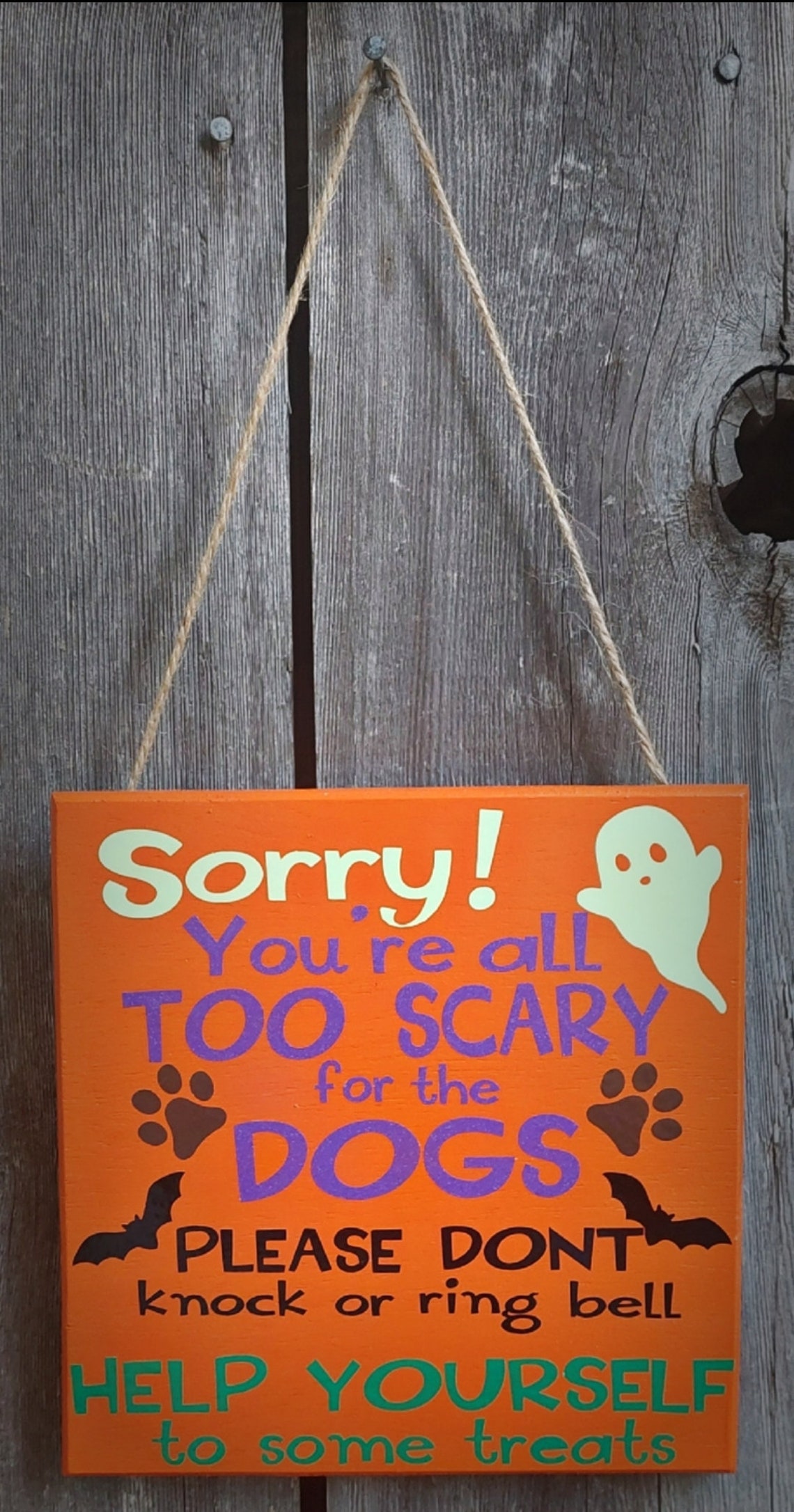 Do Not Knock No Trick or Treating Dogs Will Bark Halloween Glow in the ...