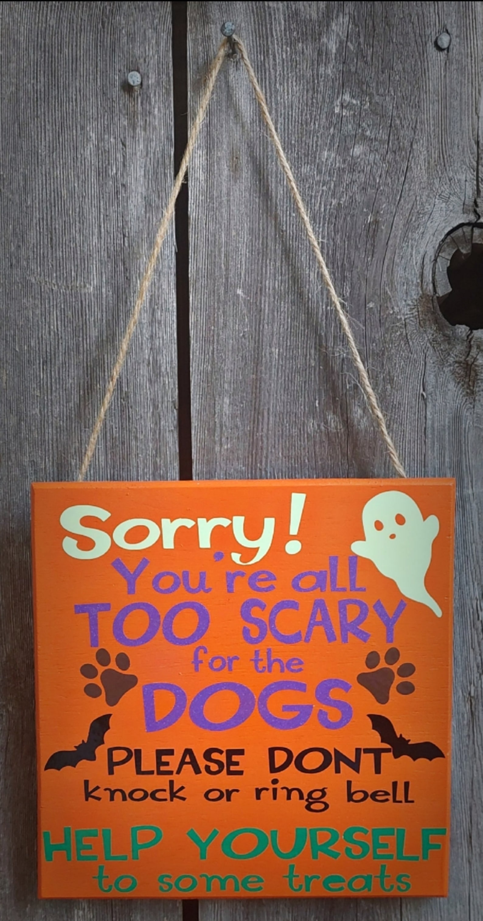 Do Not Knock No Trick or Treating Dogs Will Bark Halloween Glow in the ...
