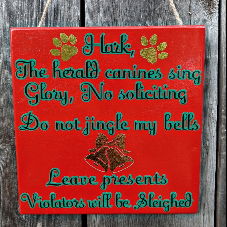 Do Not Disturb Sign - Funny Dog Christmas Warning - No Soliciting ...