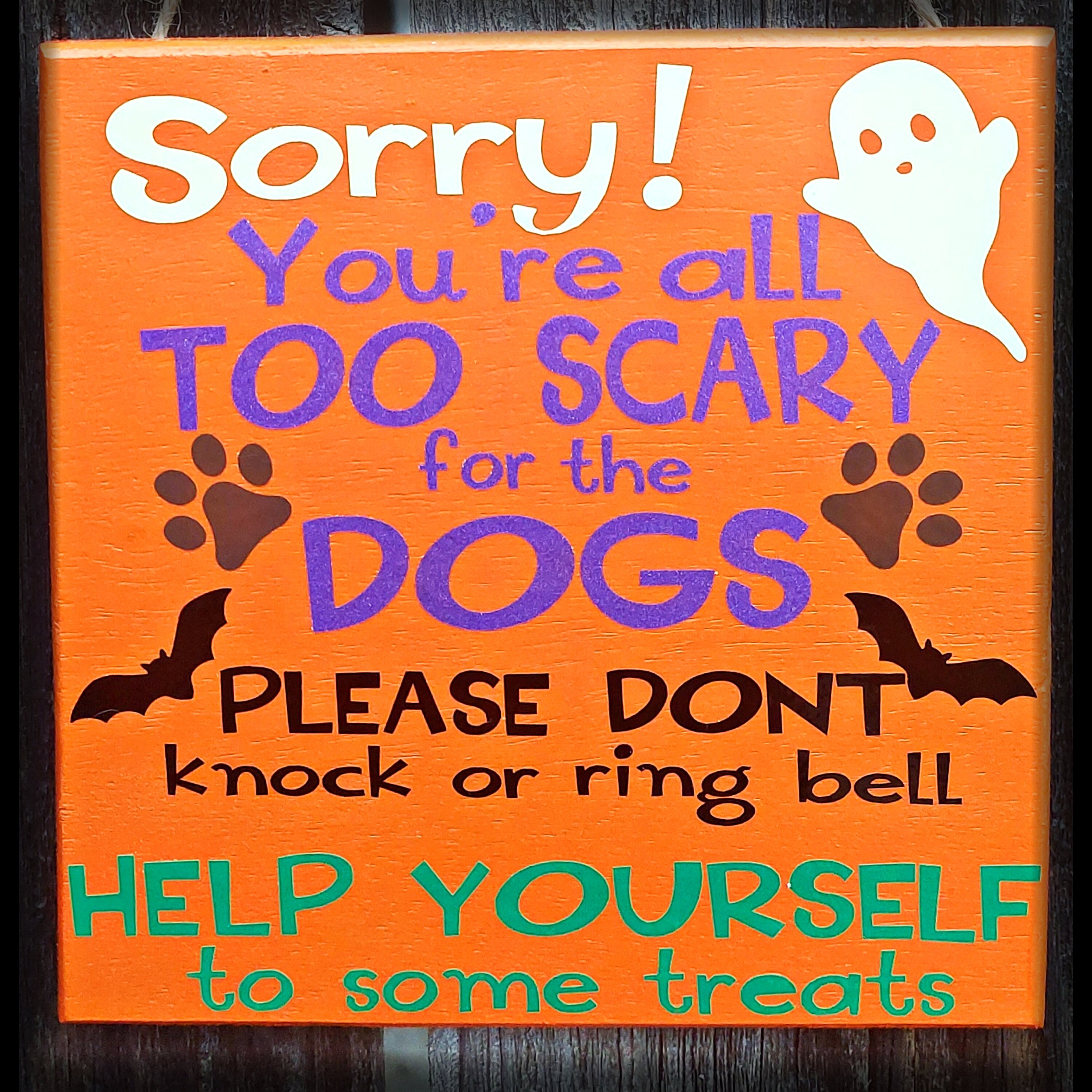 Do Not Knock No Trick or Treating Dogs Will Bark Halloween Glow in the ...