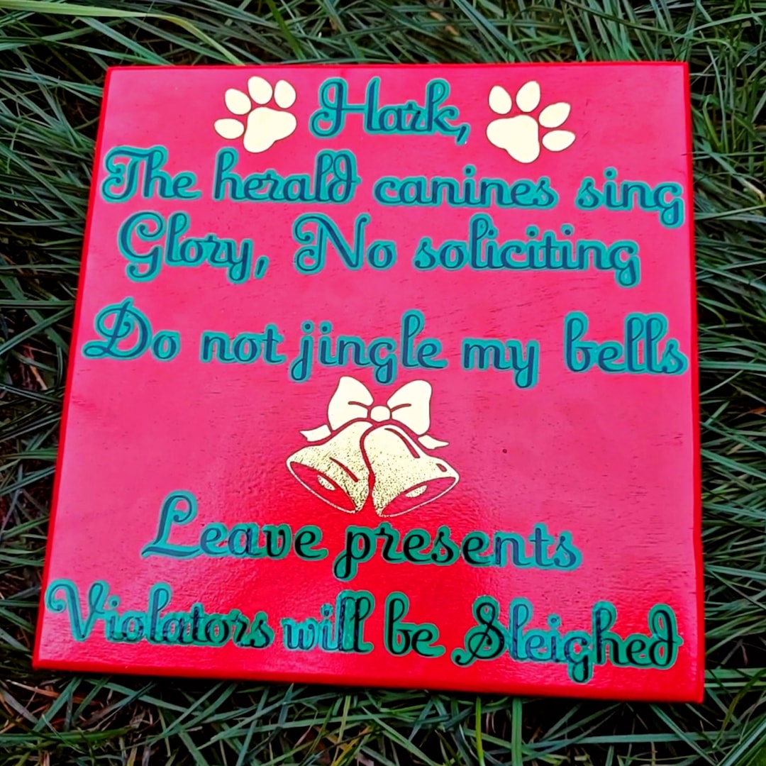Do Not Disturb Sign - Funny Dog Christmas Warning - No Soliciting ...