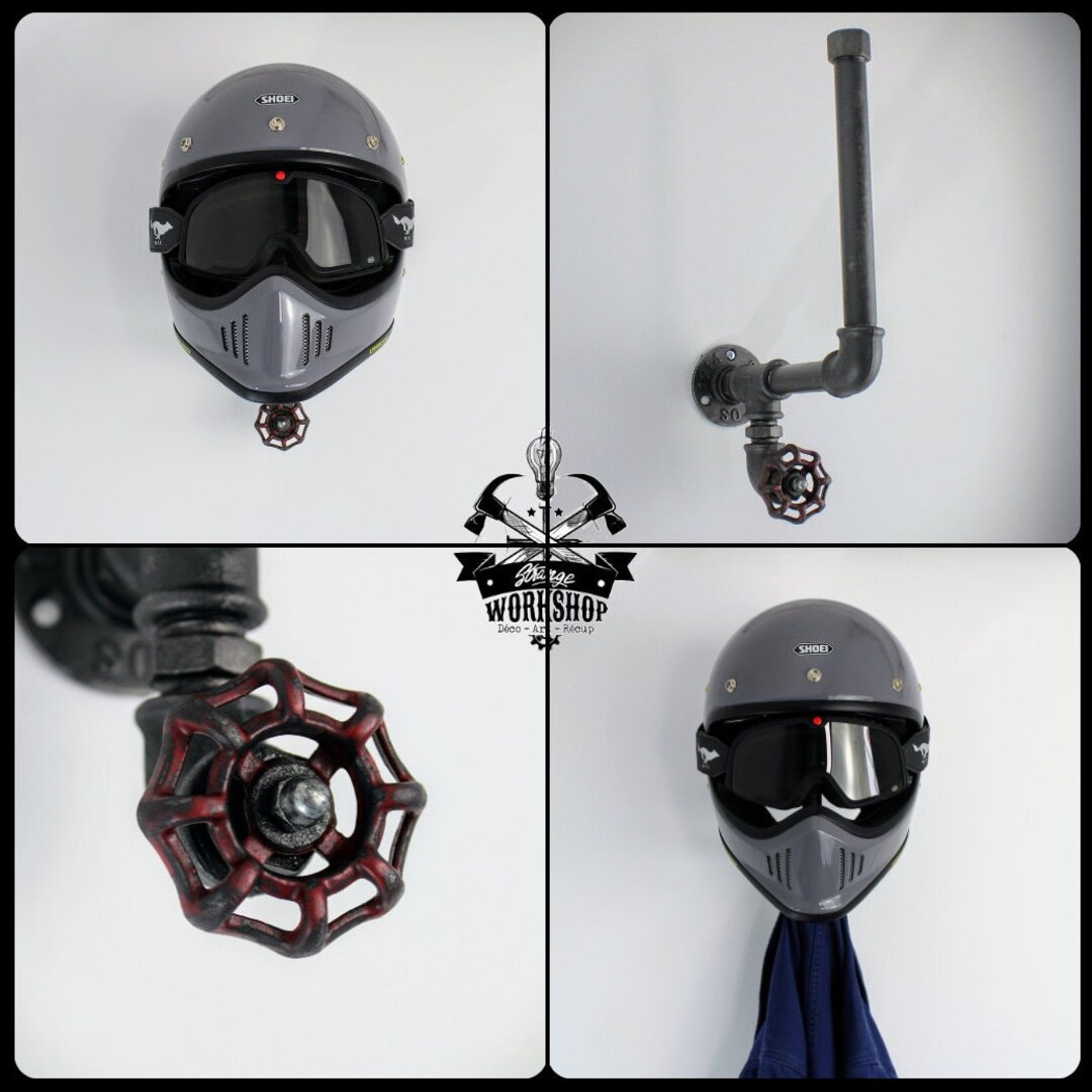 Wall-mounted Motorcycle Helmet Support in Steel and Cast Iron ...