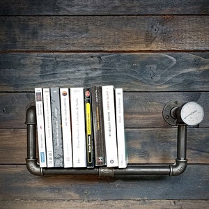 Industrial Metal Wall Shelf. Wall-mounted Bookcase for Paperbacks, Dvds ...