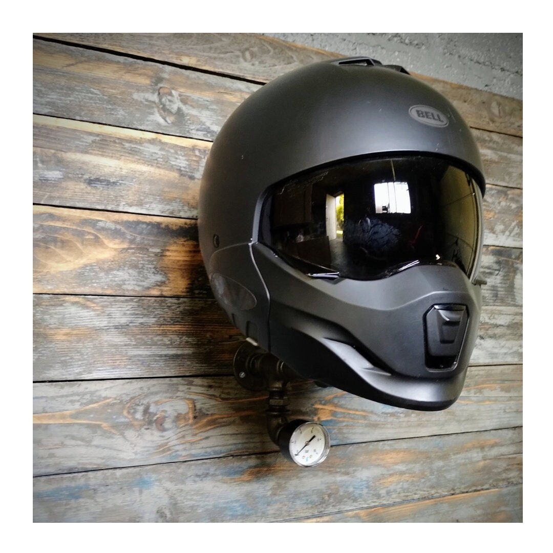Wall Mounted Motorcycle Helmet Rack Industrial Style Wall - Etsy