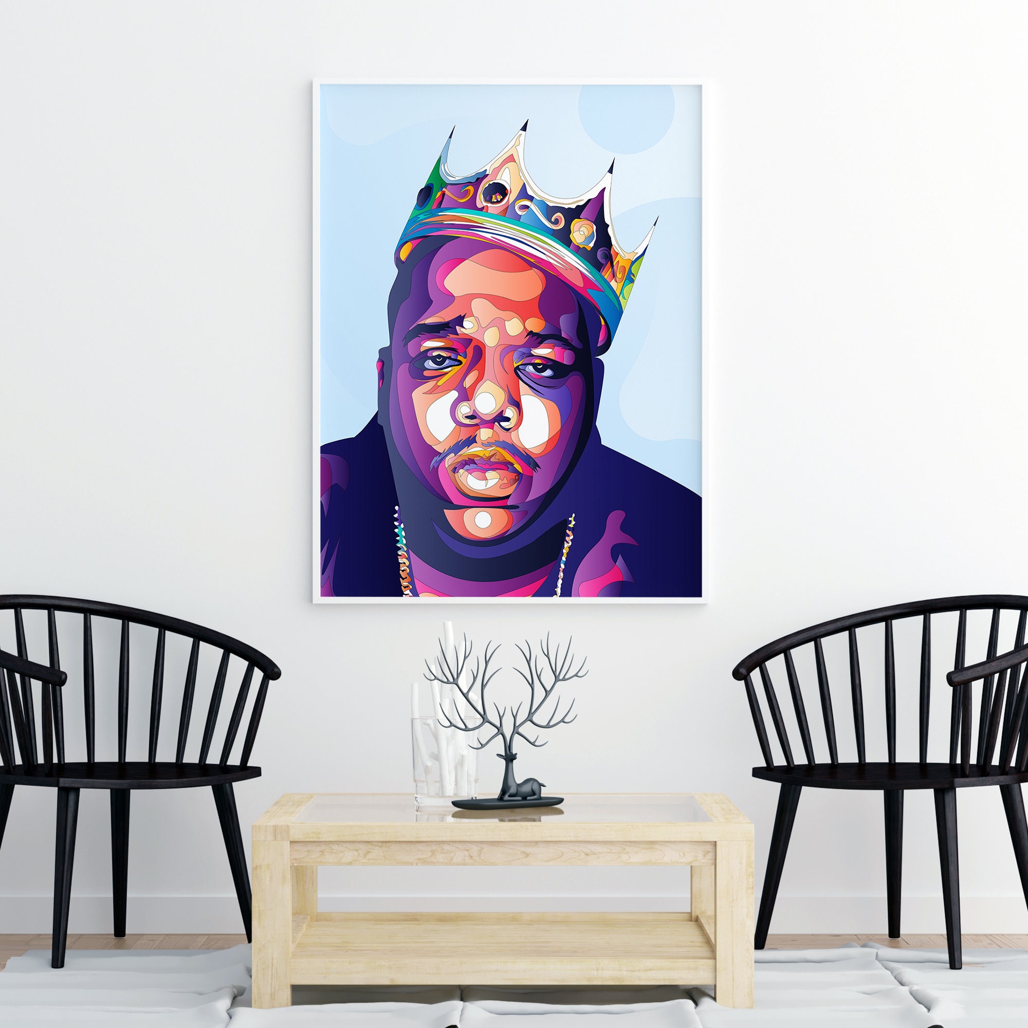 Notorious BIG Poster | Wall Art | Biggie Smalls | Biggie | Portrait ...