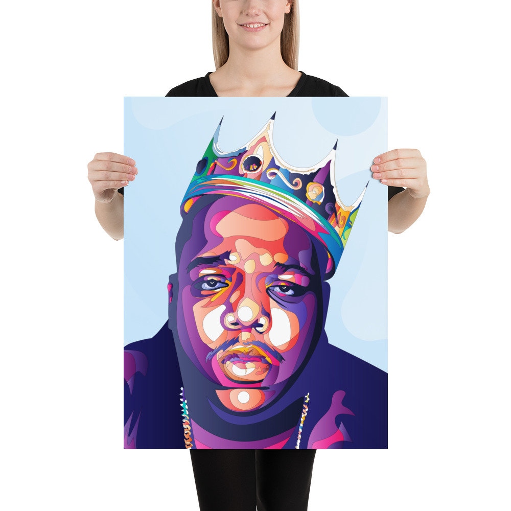 Notorious BIG Poster | Wall Art | Biggie Smalls | Biggie | Portrait ...