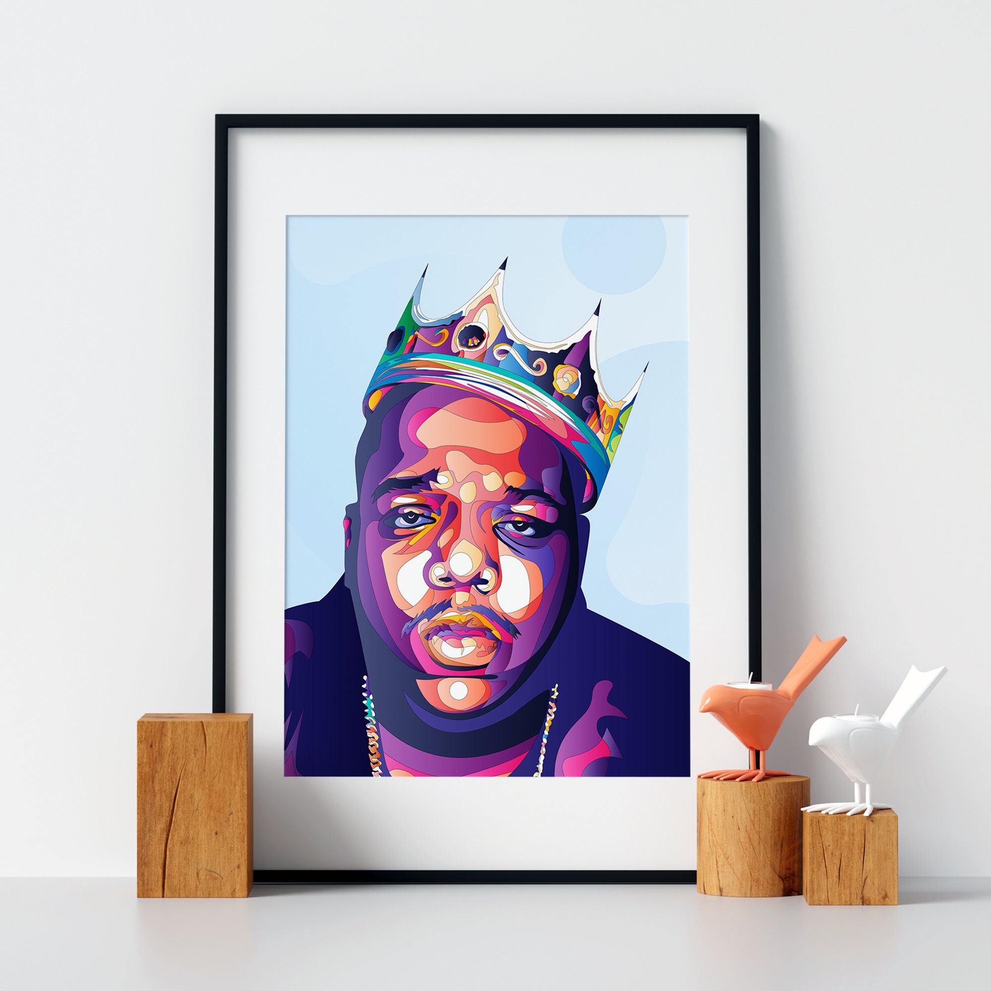 Notorious BIG Poster | Wall Art | Biggie Smalls | Biggie | Portrait ...
