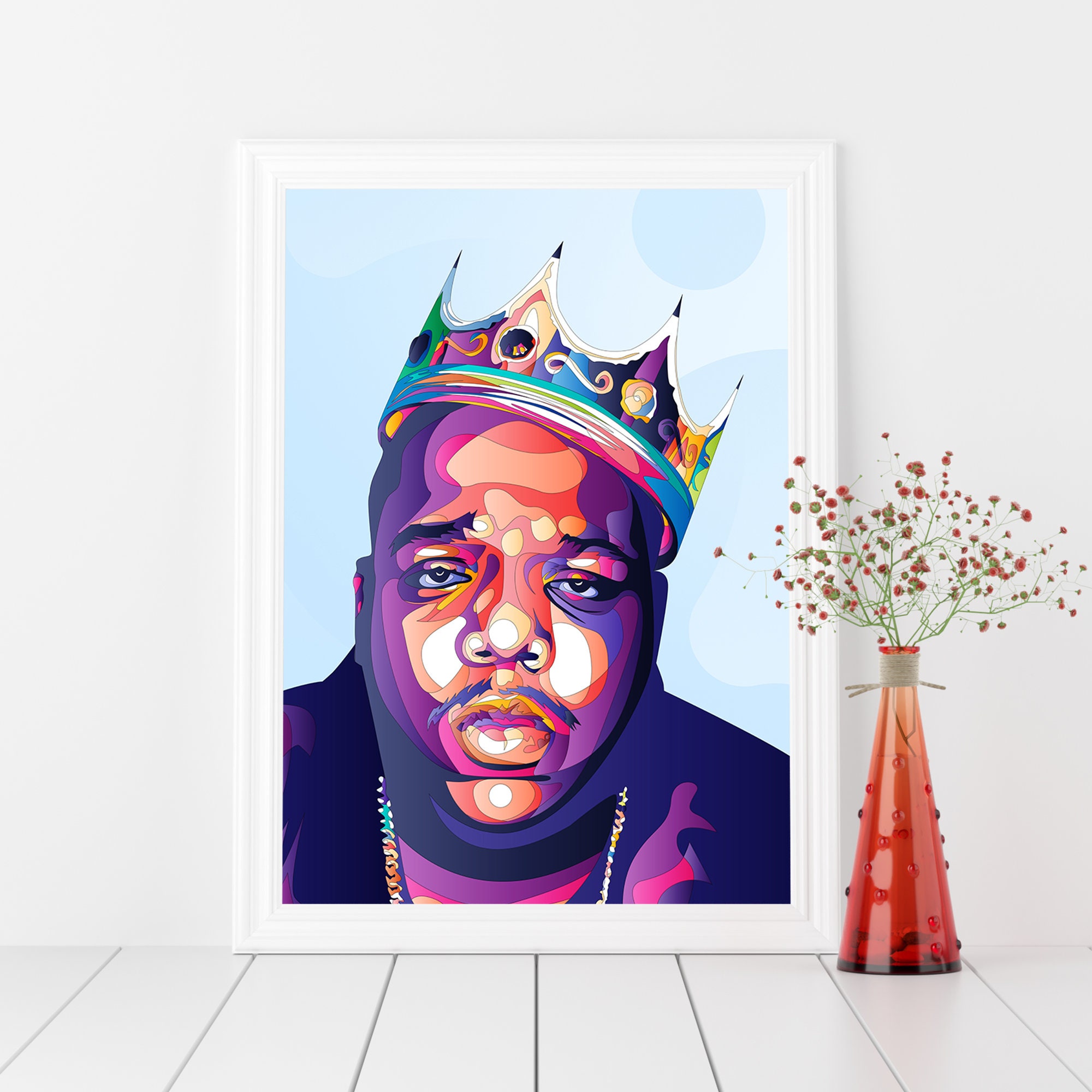 Notorious BIG Poster | Wall Art | Biggie Smalls | Biggie | Portrait ...