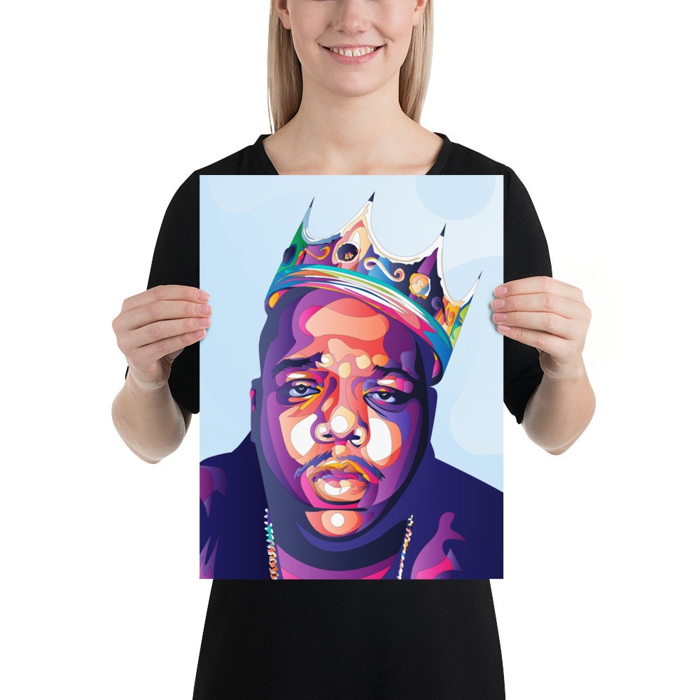 Notorious BIG Poster | Wall Art | Biggie Smalls | Biggie | Portrait ...