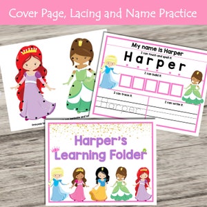 PERSONALIZED Princess Busy Book Page Files to Print MADE for YOU Name ...