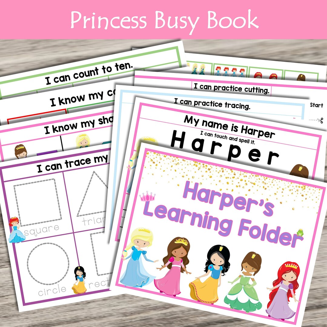 PERSONALIZED Princess Busy Book Page Files to Print MADE for YOU Name ...