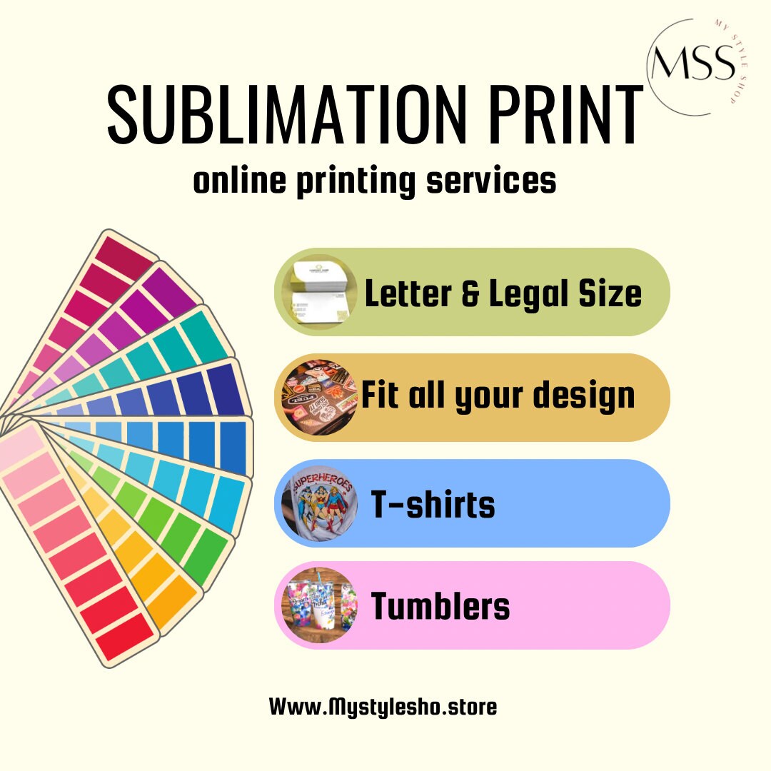 Sublimation Design Sheet | Letter Size | Legal Size | Printing Services ...