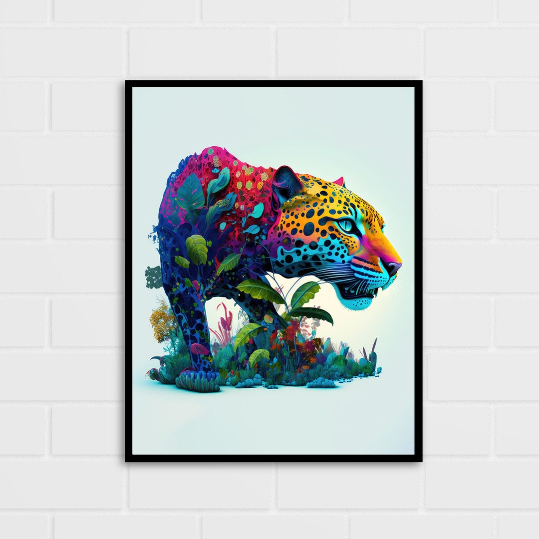 Rainbow Jaguar Art Print | Animal Print | Multiple Sizes - Etsy