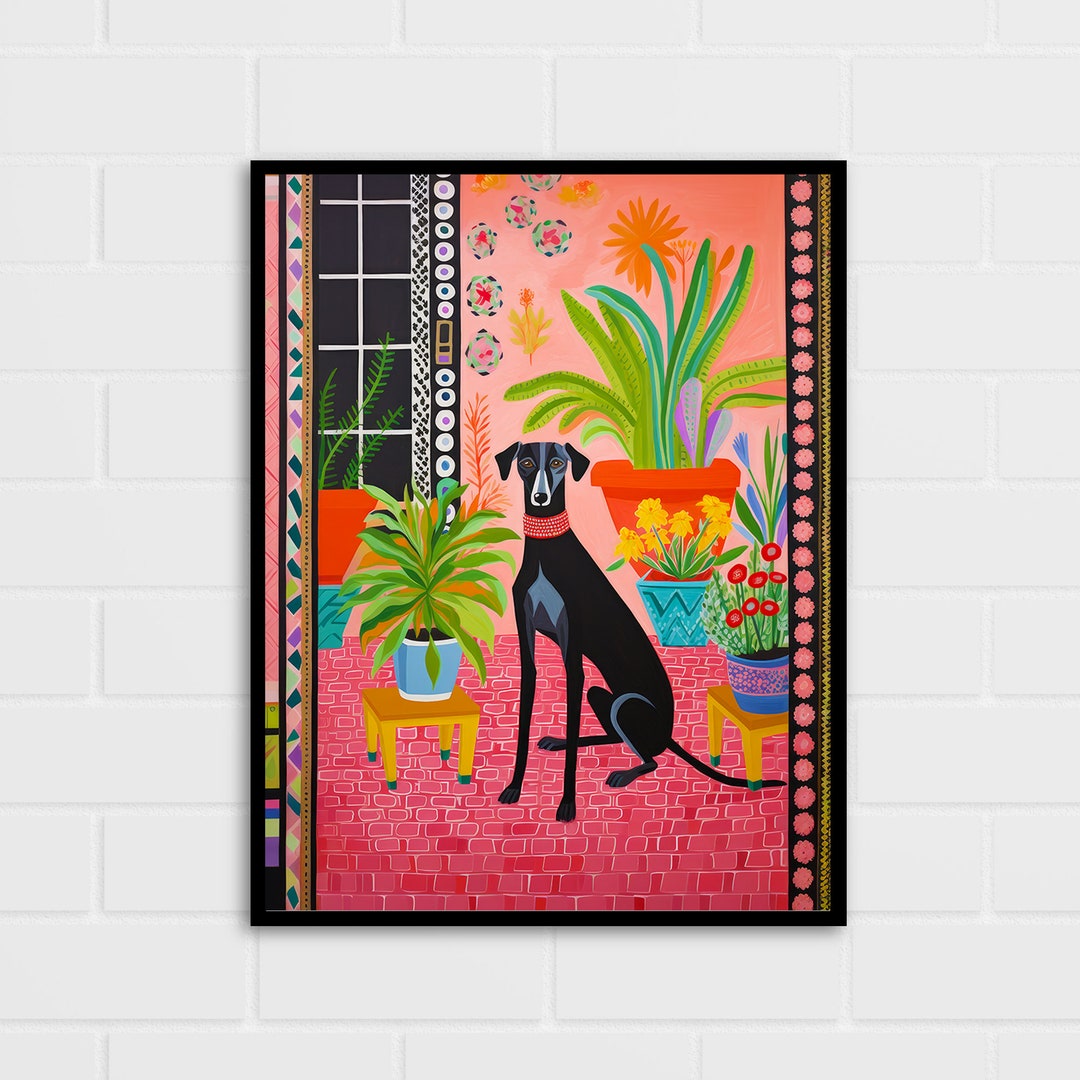 Floral Greyhound Art Print | Greyhound Gift | Dog Lover Gift | Multiple ...