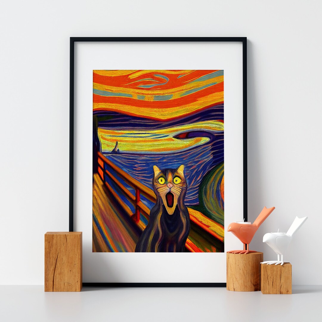 The (cat) Scream Artwork | Printable Wall Art | Digital Download - Etsy