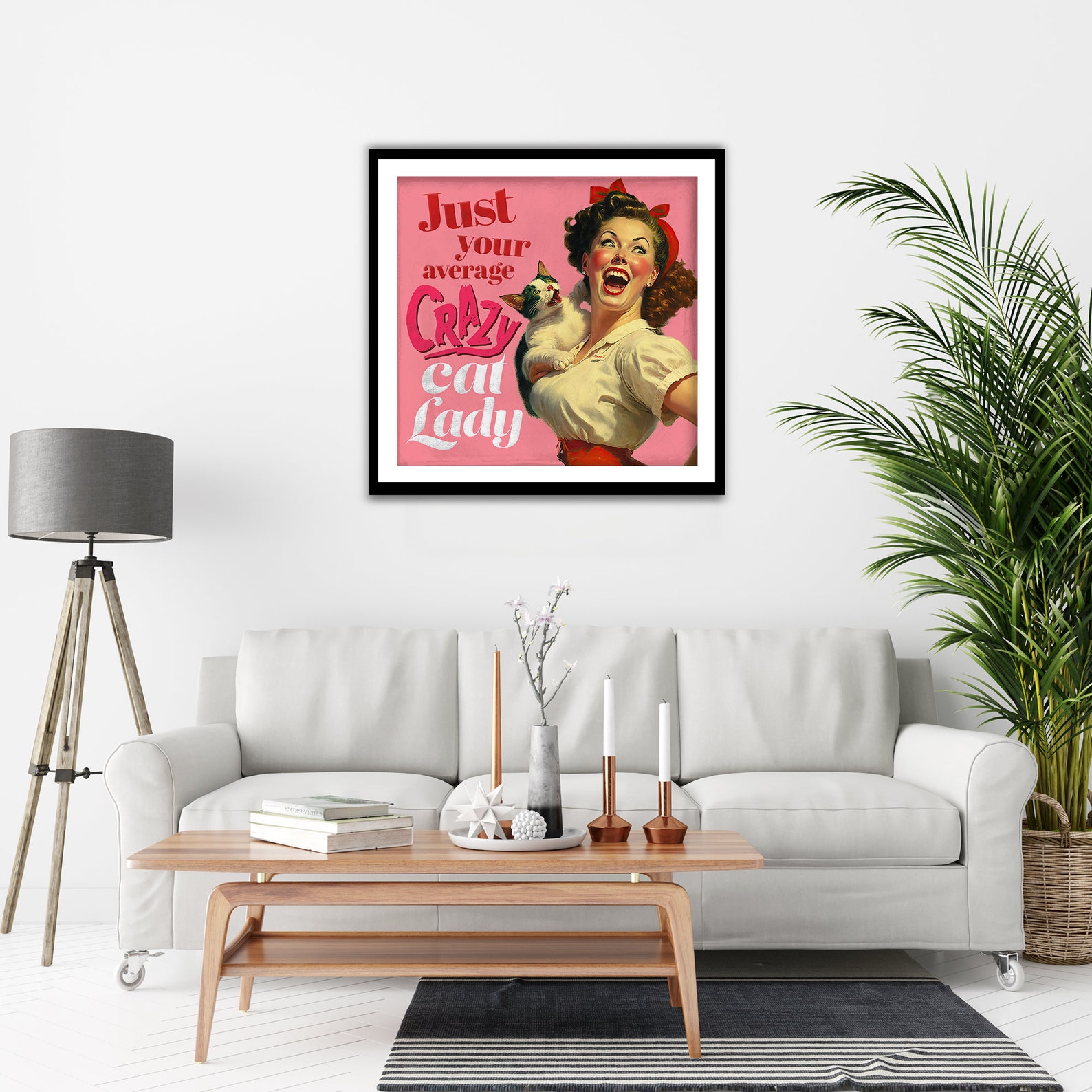 Crazy Cat Lady Art Print | Cat Lover Gift | Pink | Multiple Sizes - Etsy