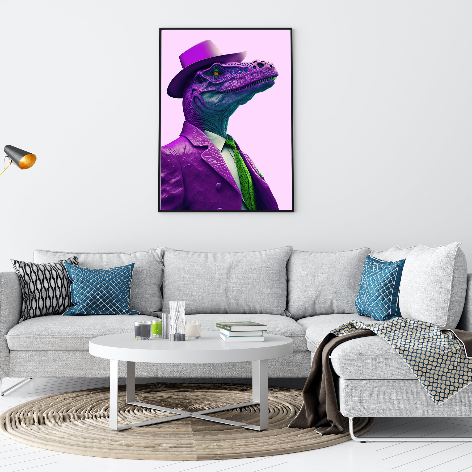 Dinosaur Pimp Poster | Raptor Portrait Print | Dinosaur Gifts ...