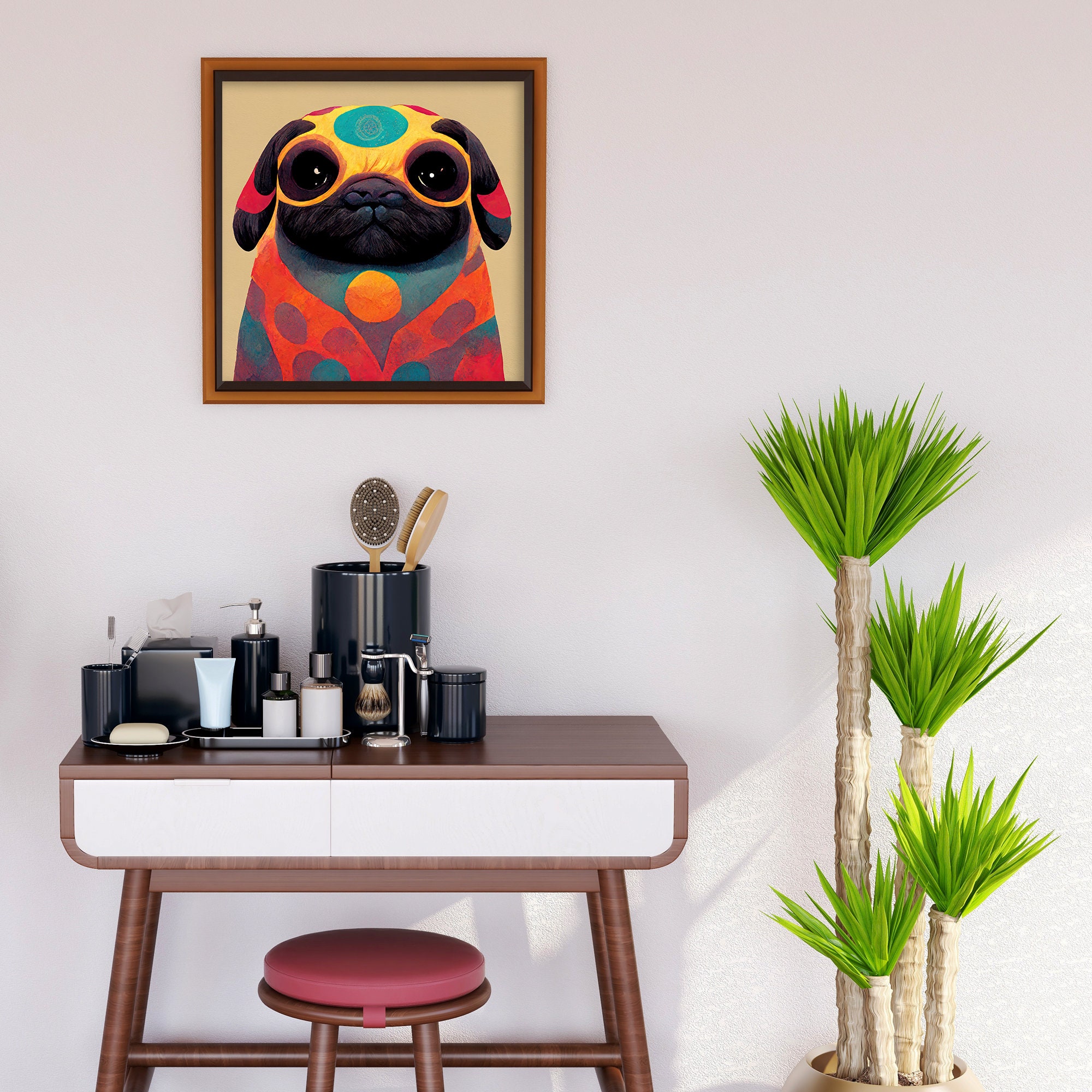 Funky Pug Portrait Pug Print Pug Art Multiple Sizes - Etsy