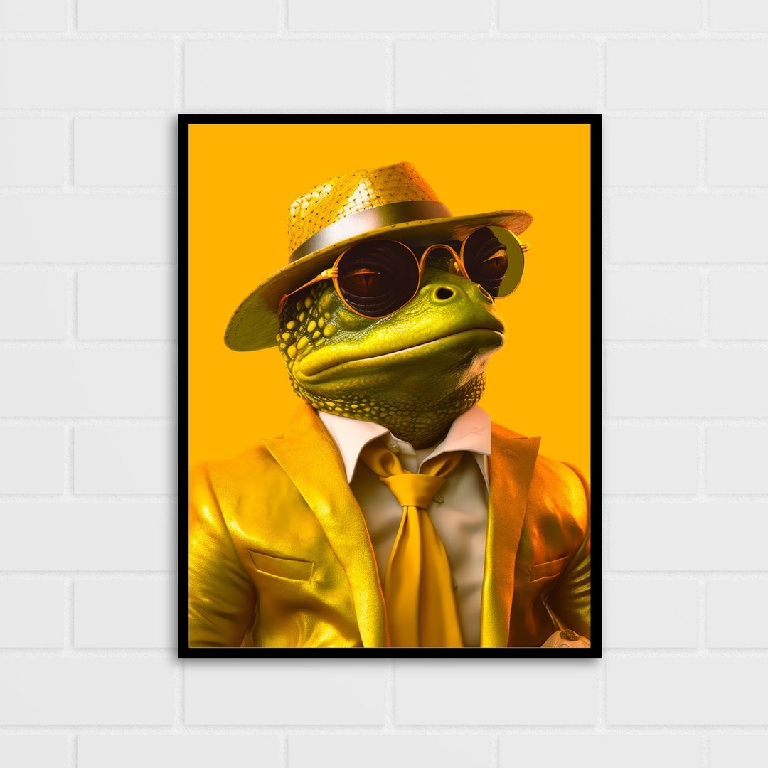 Dappa Frog Portrait | Frog Art Print | Frog Gift | Multiple Sizes - Etsy
