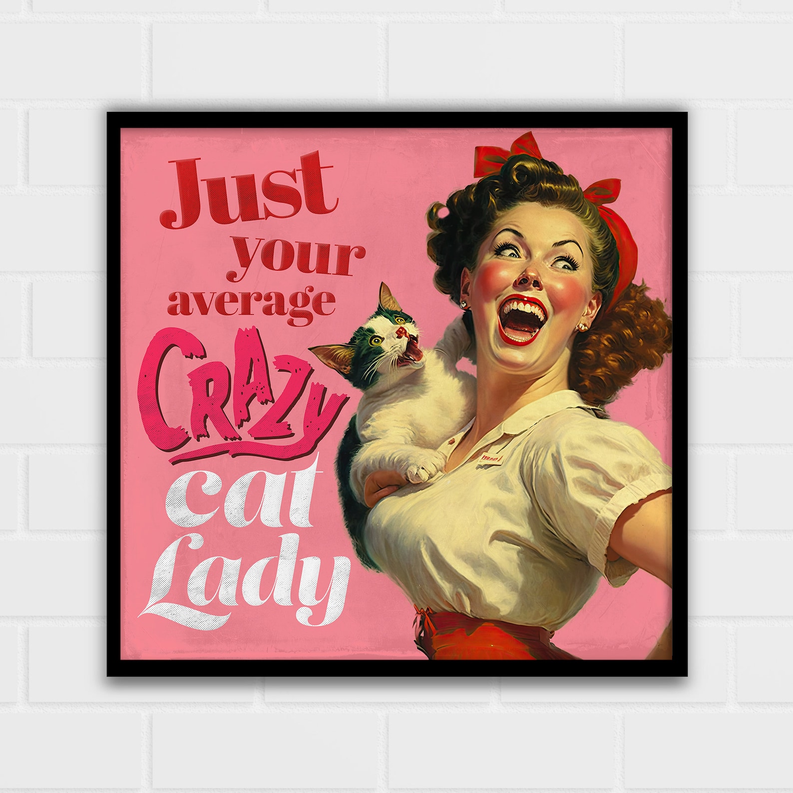 Crazy Cat Lady Art Print | Cat Lover Gift | Pink | Multiple Sizes - Etsy