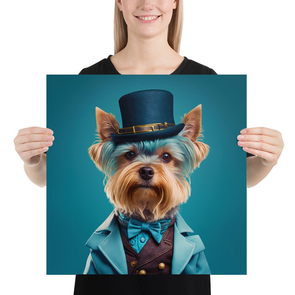 Posh Yorkshire Terrier Portrait | Dog Lover Gift | Multiple Sizes - Etsy