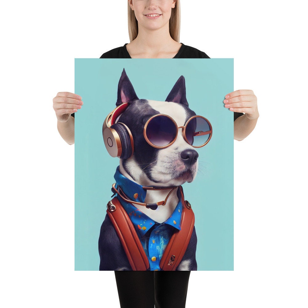 Funny Dog Portrait Dog Print Home Decor Multiple Sizes - Etsy