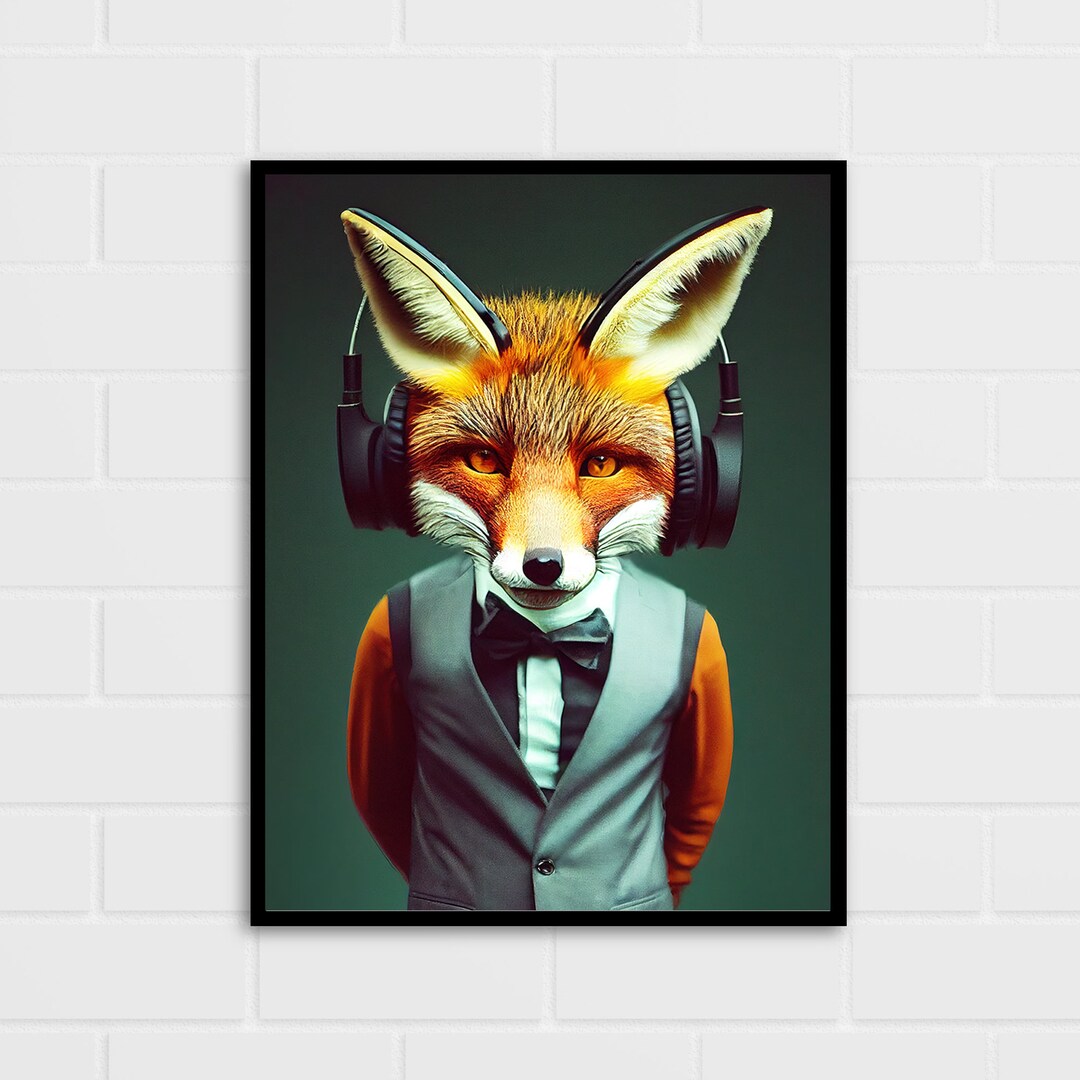 Funky Fox Print | Animal Prints | Home Decor | Multiple Sizes - Etsy