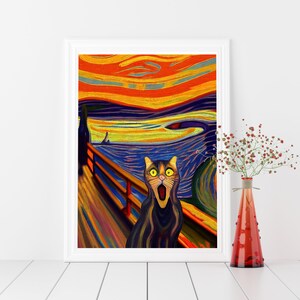The (cat) Scream Wall Art | Cat Lover Gift | Art Print | Multiple Sizes ...