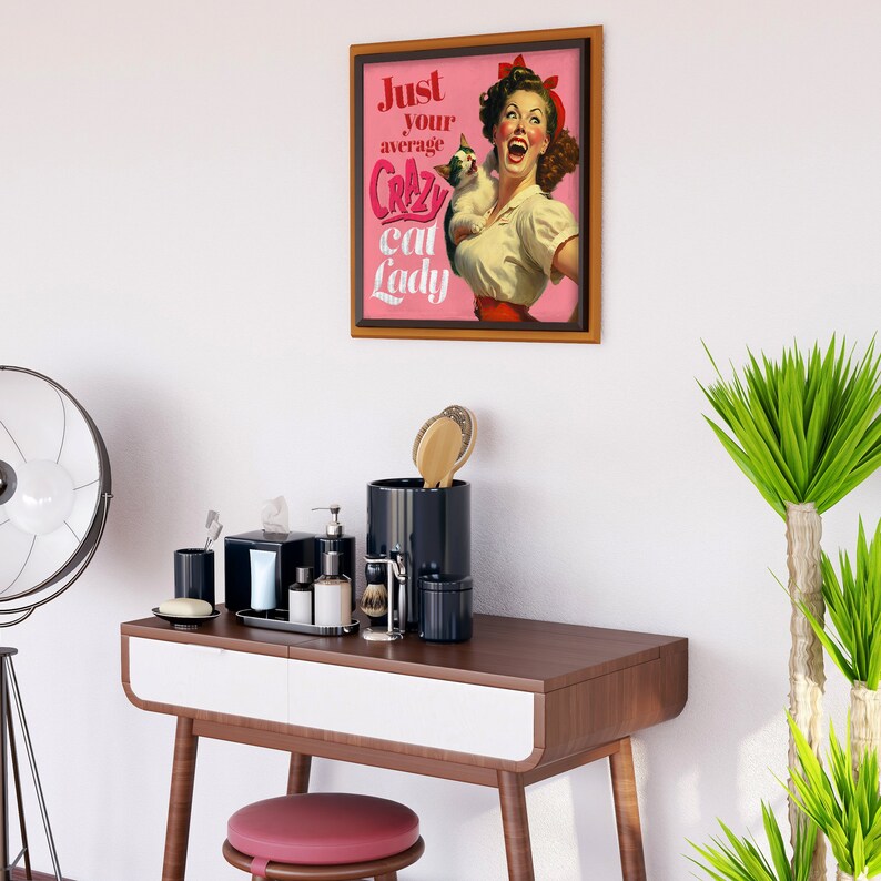 Crazy Cat Lady Art Print | Cat Lover Gift | Pink | Multiple Sizes - Etsy