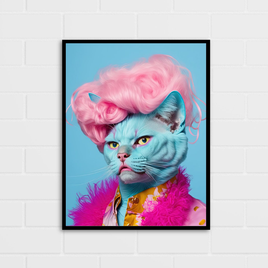 Cat Drag Queen Art Print Transvestite Cat LGBT Multiple Sizes - Etsy