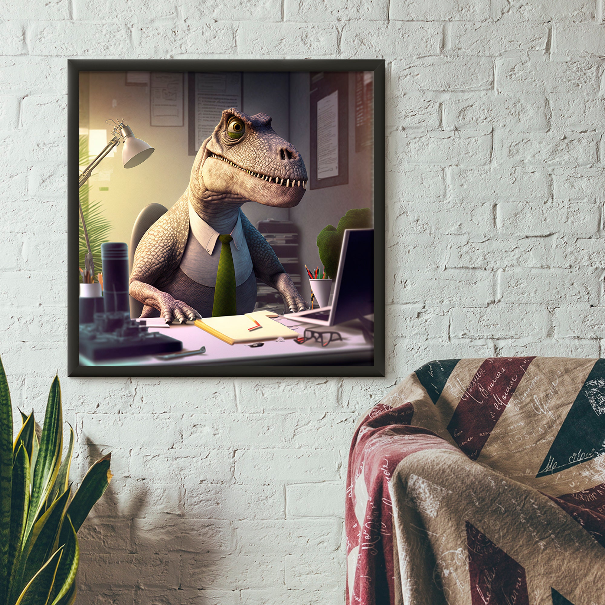 Dinosaur Poster T Rex in the Office Dinosaur Gifts Multiple Sizes ...