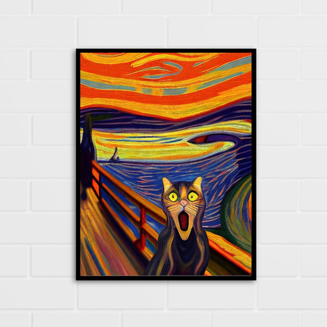 The (cat) Scream Wall Art | Cat Lover Gift | Art Print | Multiple Sizes ...