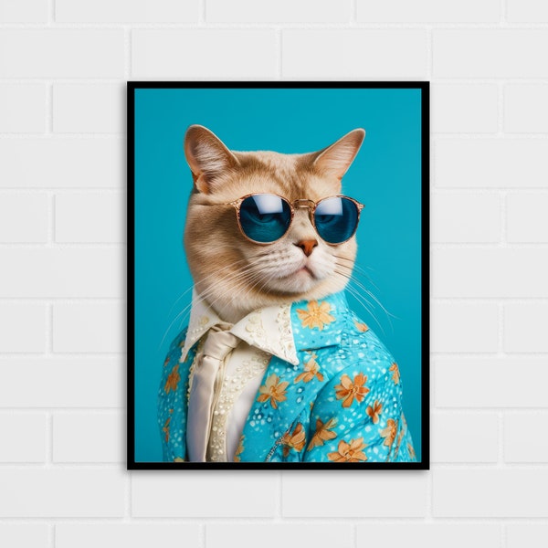 Cool Cat Poster - Etsy