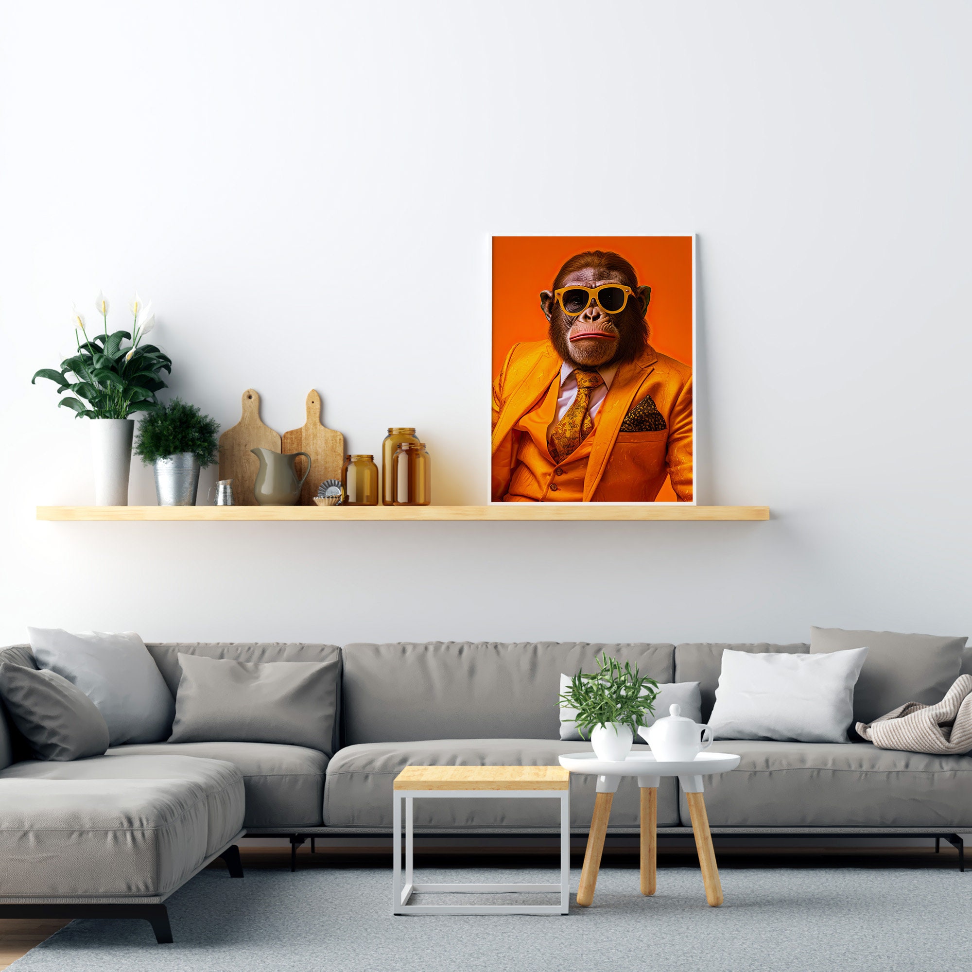Posh Suited Ape Art | Monkey Print | Multiple Sizes - Etsy