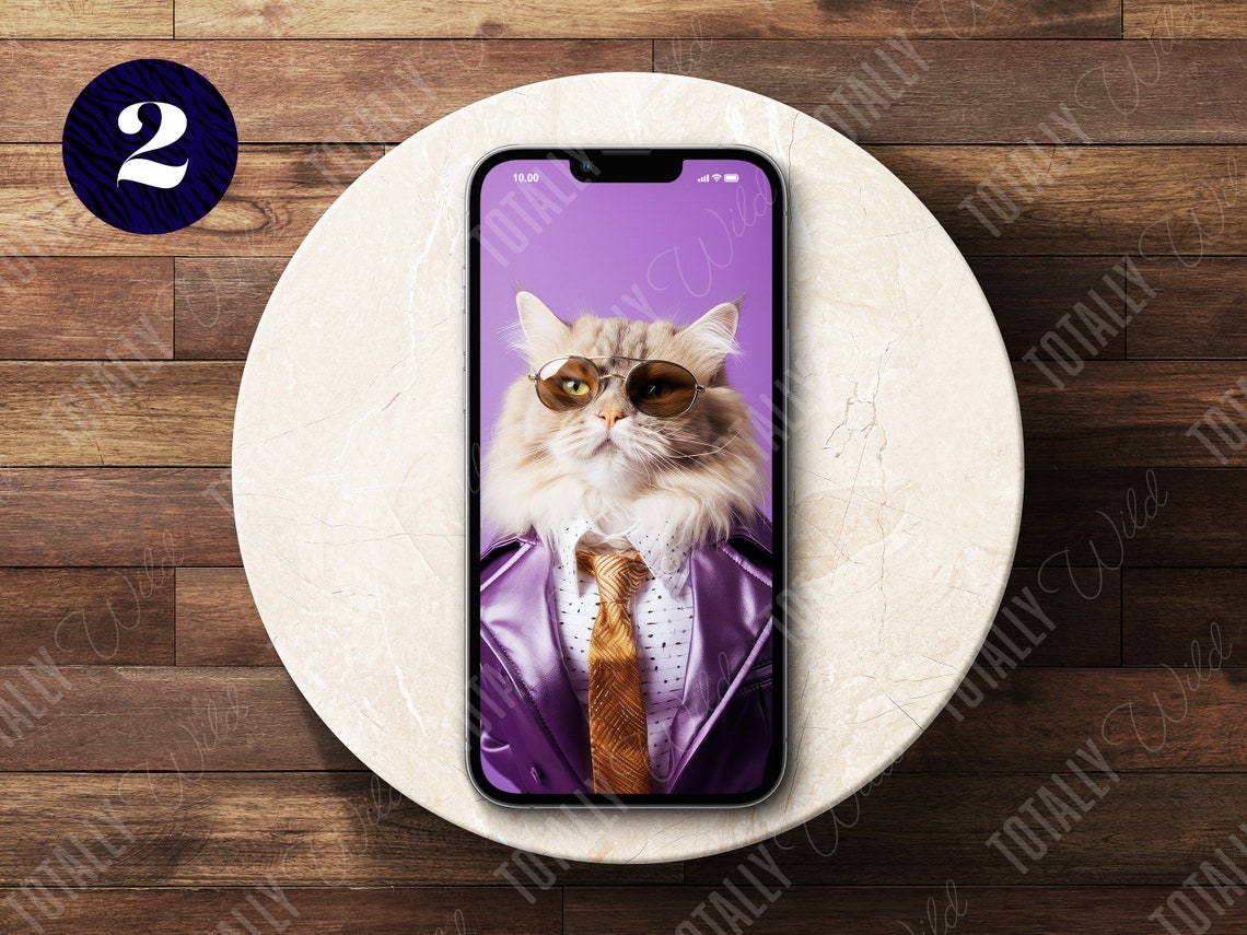 5x Funny Cat Portrait iPhone Wallpapers | Digital Art | Digital ...