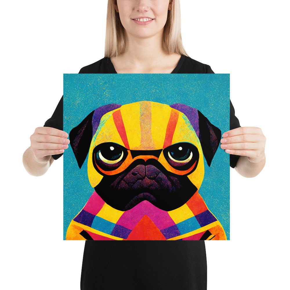 Pug Poster Pop Art Style Wall Art Multiple Sizes - Etsy