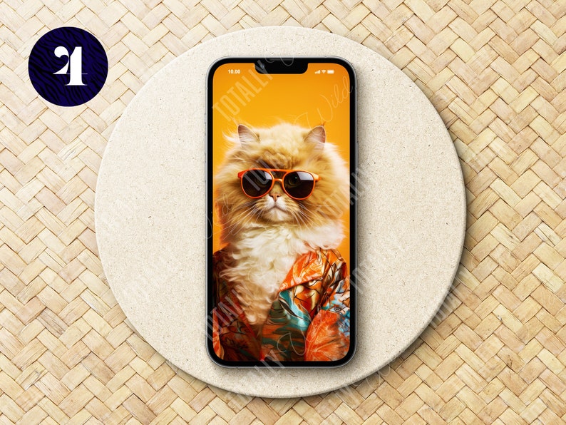 5x Funny Cat Portrait iPhone Wallpapers | Digital Art | Digital ...