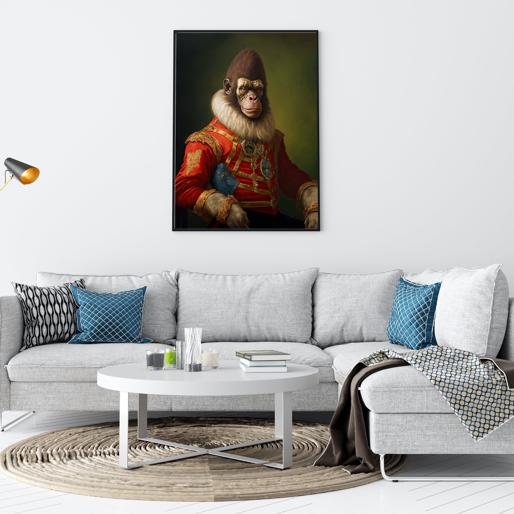 Regal Ape Art Print | Renaissance Portrait | Monkey Gift | Multiple ...