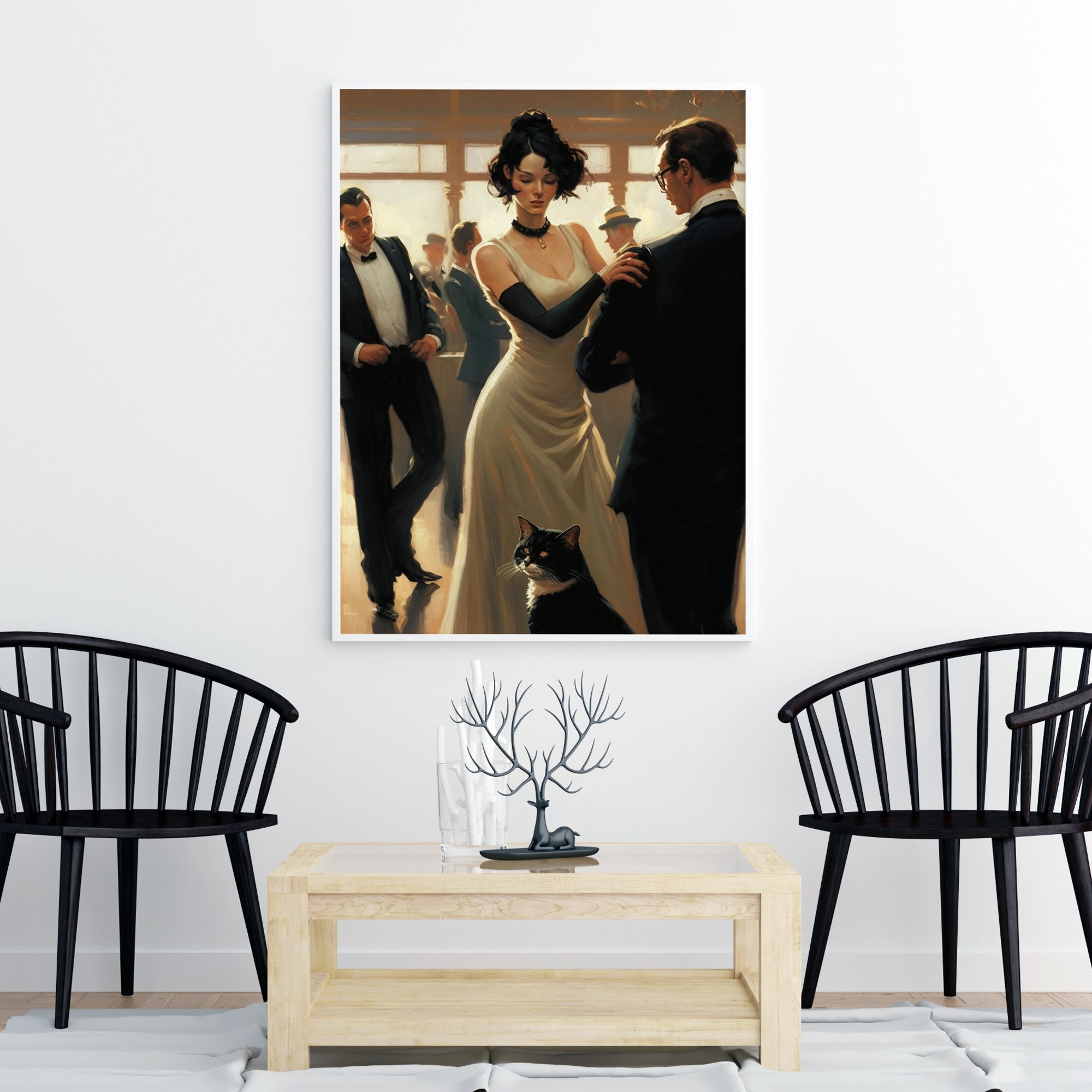 Ballroom Dance With Cat Art Print | Cat Lover Gift | Jack Vettriano ...